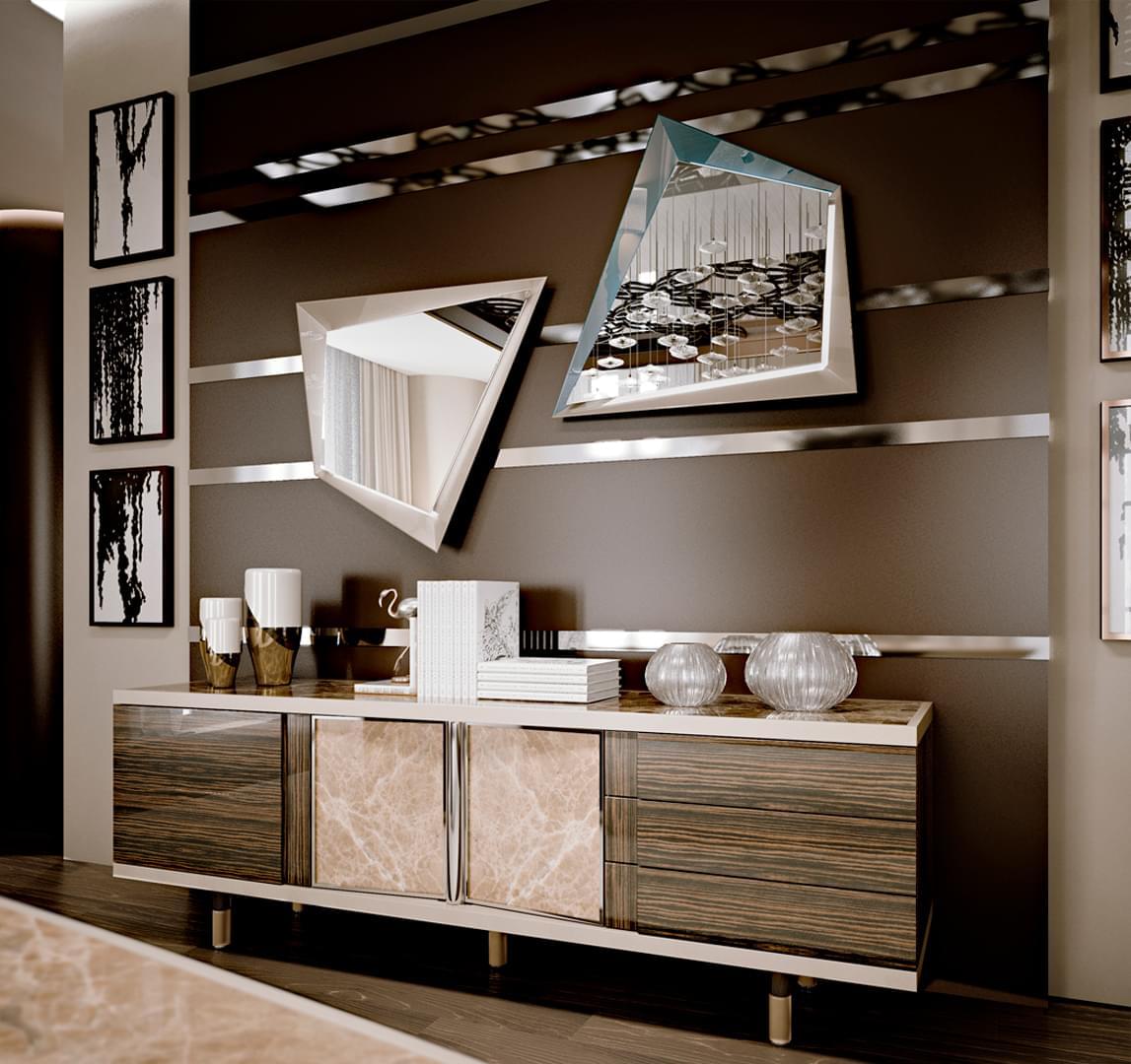 Contemporary Italian Designer Quartz Mirror - Italian Designer & Luxury ...