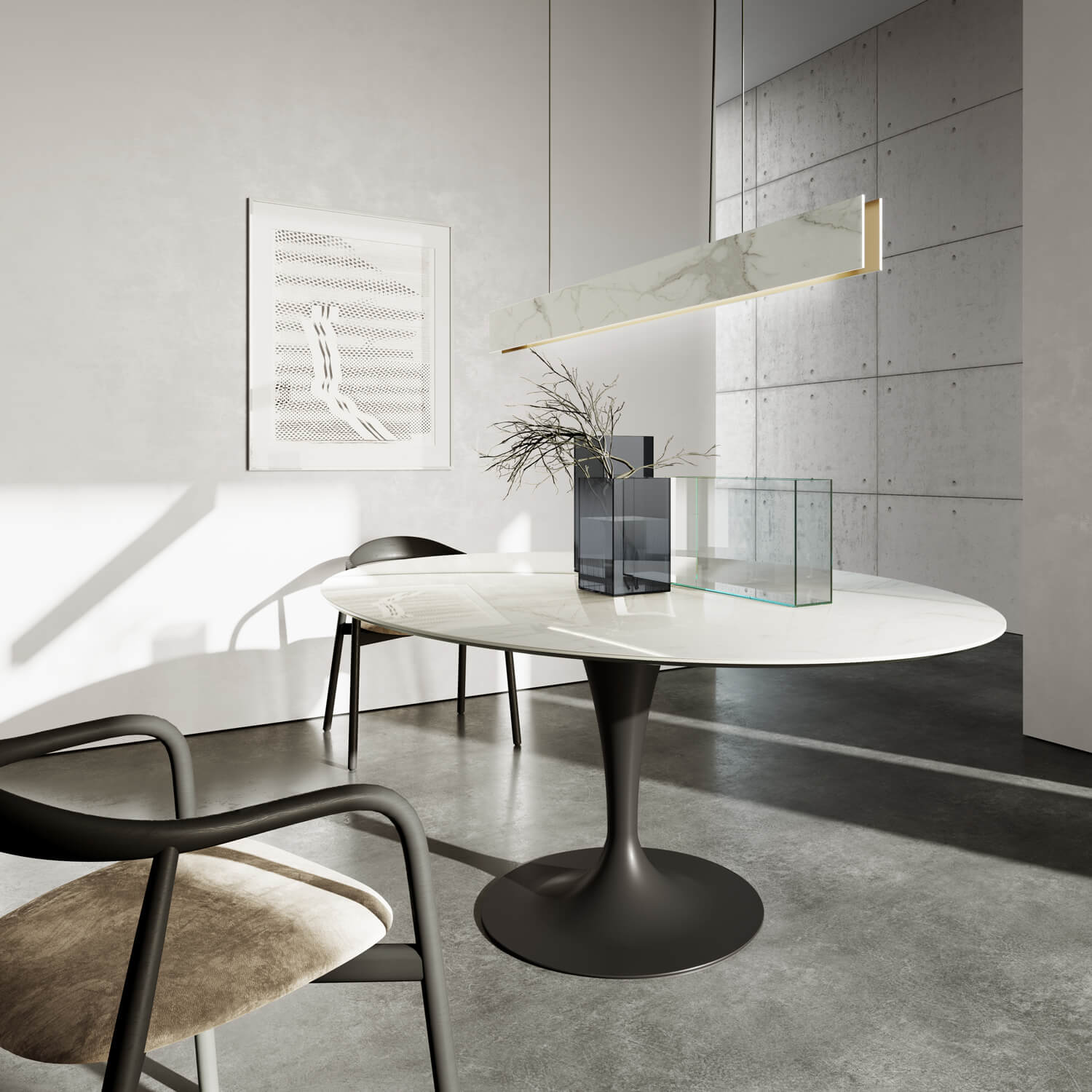 Flute Elliptical Table by Sovet Italia | Cassoni