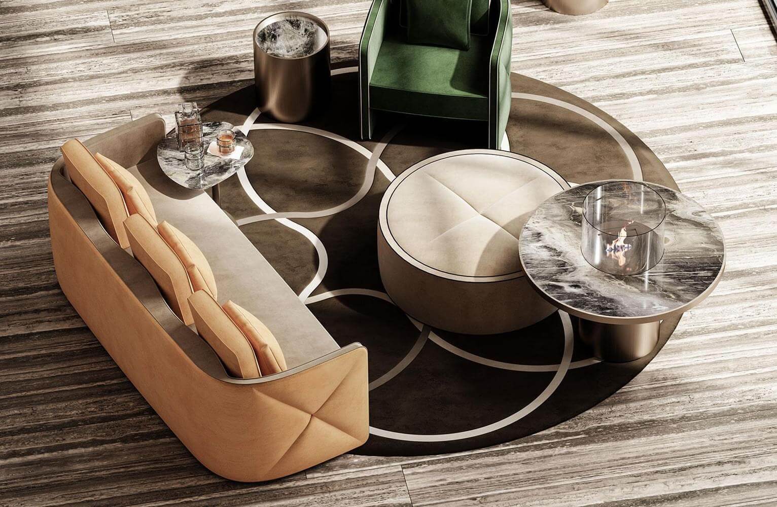 Designer Italian Aura Ottoman - Italian Designer & Luxury Furniture at ...