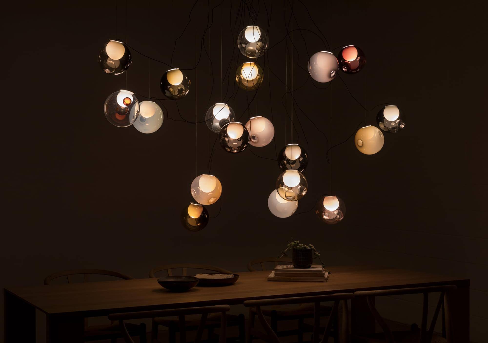 28 Sculptural Cable Suspension Lamp - Medium by Bocci | Cassoni