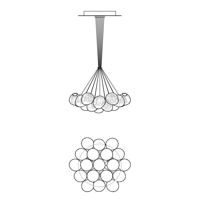 118 Cluster Suspension Lamp - Medium by Bocci | Cassoni