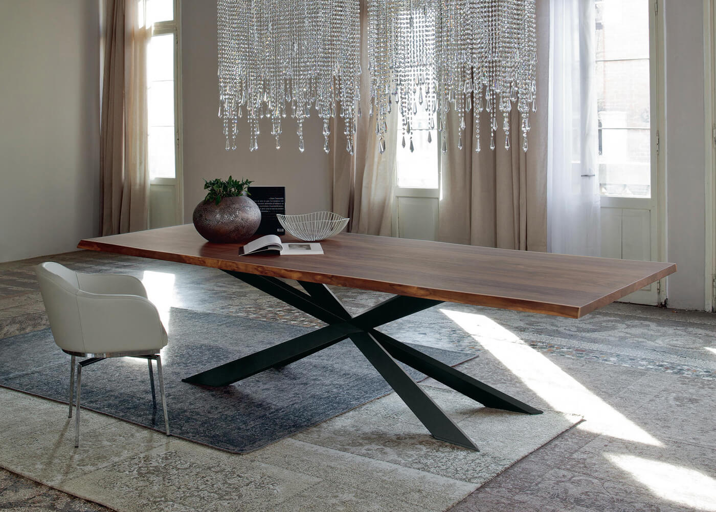 Contemporary Italian Designer Spyder Wood Table - Italian Designer ...