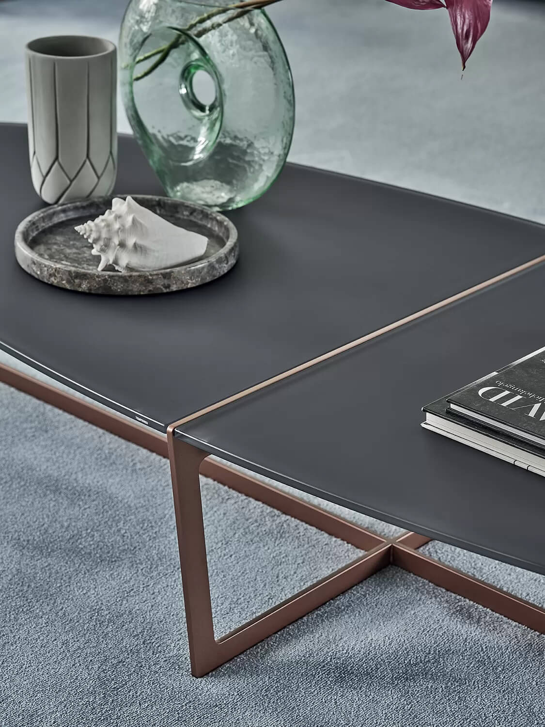 Refined Cross Elliptical Coffee Table - Italian Designer; Luxury Furniture at Cassoni