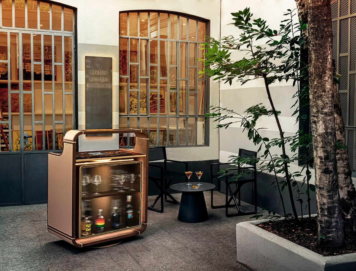 Hugo Wood Bar With Glass Froster — Cassoni