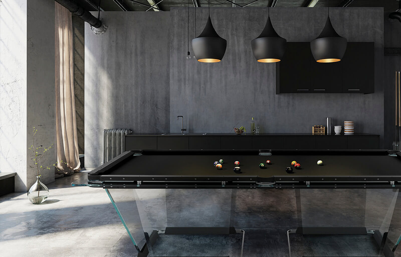 Plano T 1.1 Black Pool Table by Teckell | Cassoni