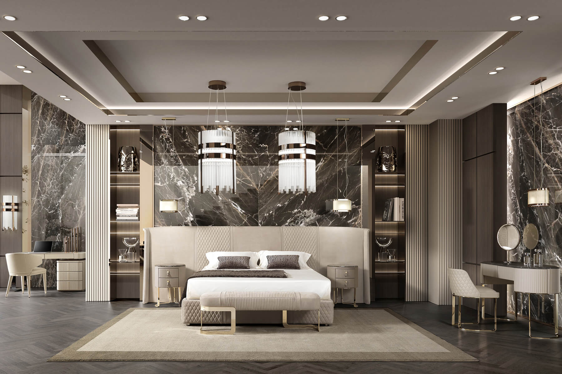 Elegant Elite Round Suspension Lamp - Italian Designer Luxury Lighting ...